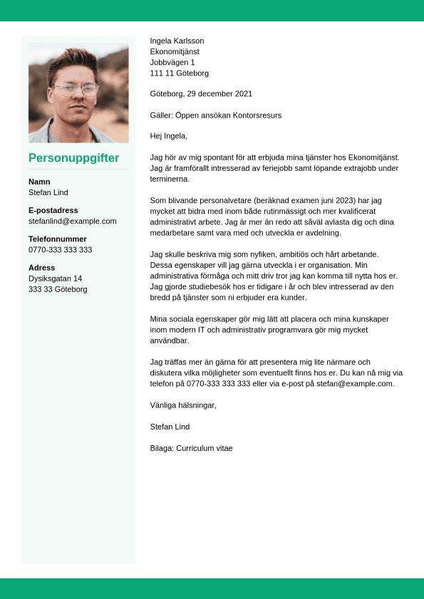 Mallar för personligt brev - CV.se