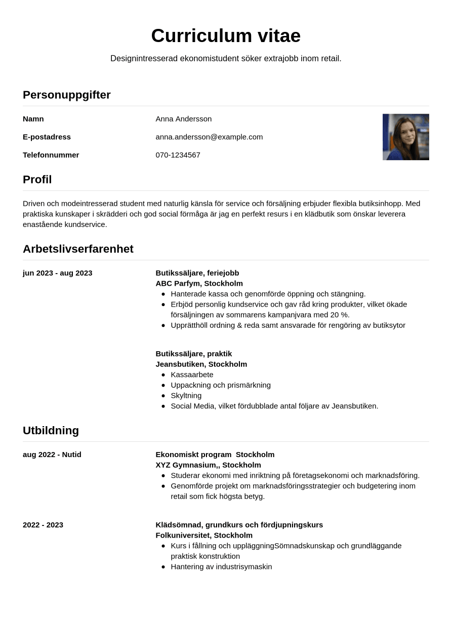 CV-exempel för student – skapa ett säljande CV - CV.se