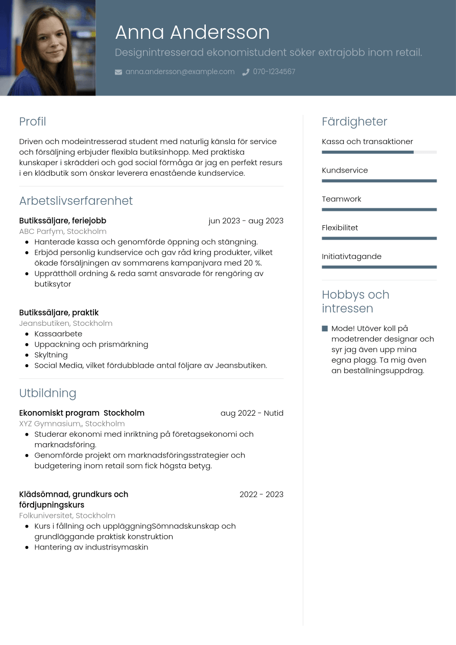 CV-exempel för ungdom – skapa ett säljande CV - CV.se