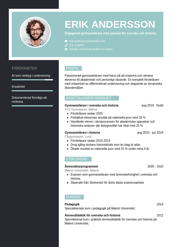 CV för lärare – CV-exempel & goda råd - CV.se